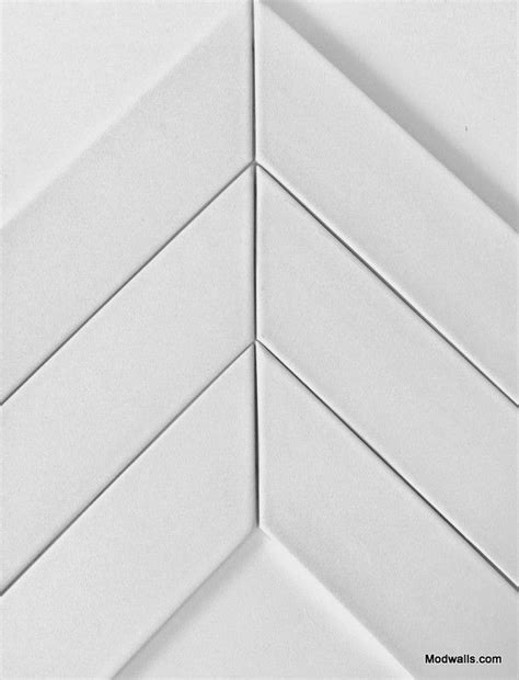 Basis American Made Ceramic Floor Tile 4x12 Chevron In Lunar White
