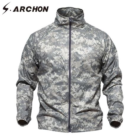 S Archon Summer Lightweight Military Skin Jackets Men Windbreaker
