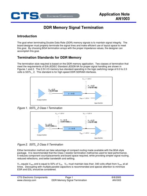 Ddr Memory Signal Termination Pdf Printed Circuit Board Capacitor
