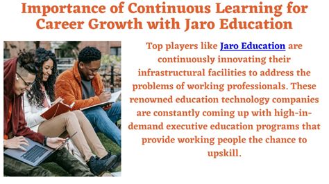 Ppt Importance Of Continuous Learning For Career Growth With Jaro Education Powerpoint