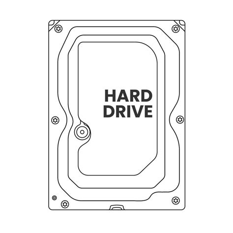 Hard Drive Outline Icon Illustration On Isolated White Background 20526287 Vector Art At Vecteezy