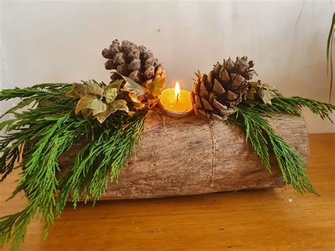 Wood Yule Log