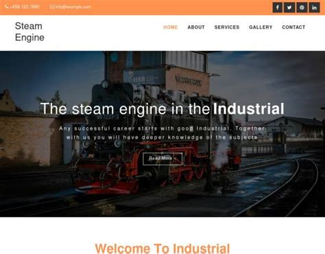 工业企业网站模板，html5重工业网站模板 17素材网