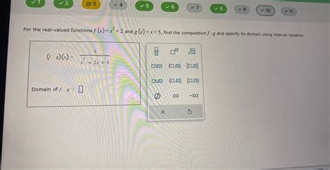 Solved For The Real Valued Functions F X X2 2 And G X X 5