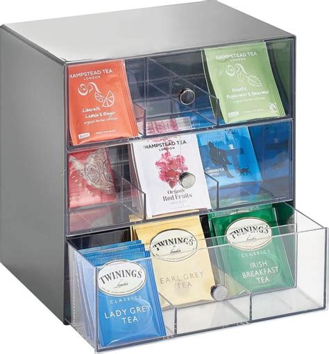 Boîte à thé organiseur de cuisine boîte de rangement pour sachets de thé dosettes bol