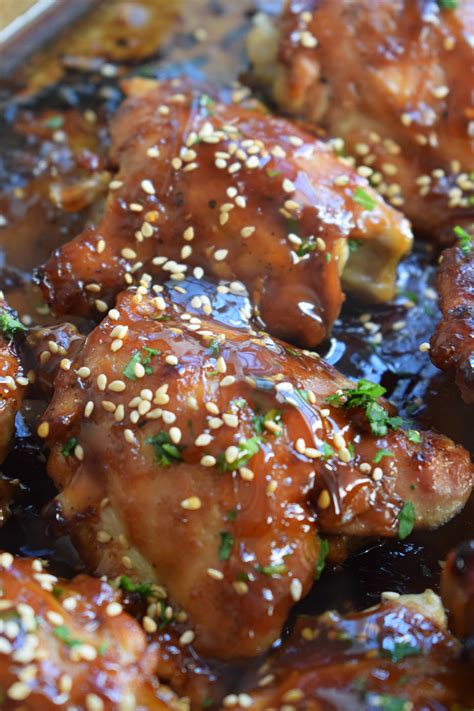 Oven Baked Teriyaki Chicken Thighs Julias Cuisine