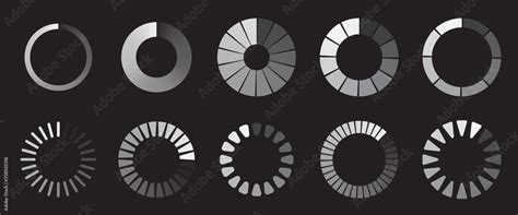 circle loader icon collection white round progress bar loading indicator set for web and