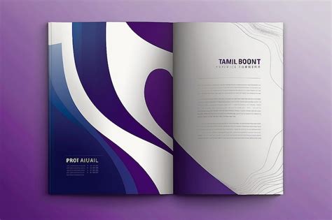 Premium Photo Abstract Curve Shape On Blue Purple And White Color Background A4 Size Book