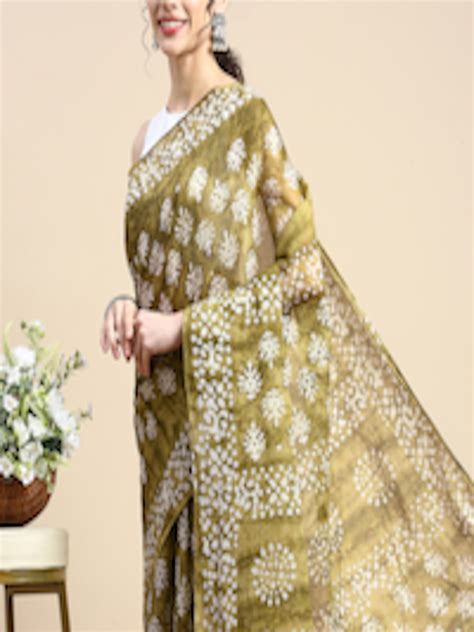 Buy Shanvika Batik Pure Cotton Block Print Saree Sarees For Women