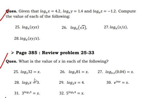 Solved Ques Given That Logax Logay And Chegg Com