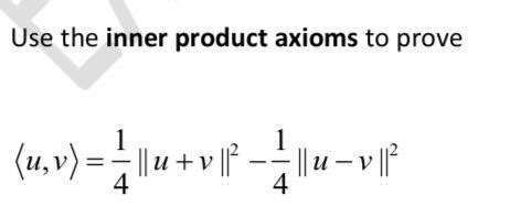 Solved Use The Inner Product Axioms To Prove U V U Chegg Com