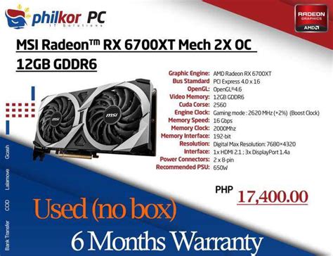 Msi Mech Radeon Rx Xt Gb Used Graphics Card Lazada Ph