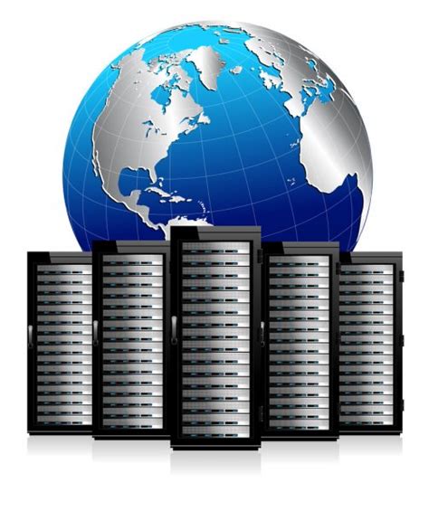 Row Of Network Servers With Globe Stock Vector Image By Fenton