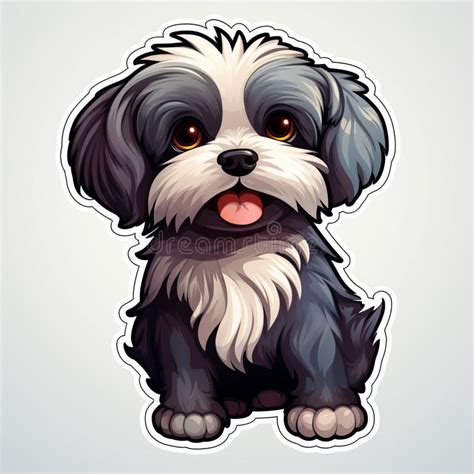 Cute Cartoon Maltese Anime Plays Runs And Smiles Stock Illustration
