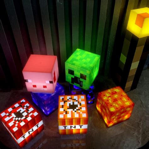 Minecraft Light Up Led Night Desktop Light Luminous Toys Model Toy