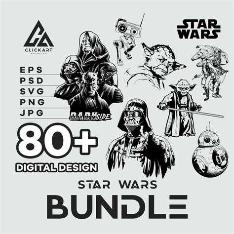 Star Wars Svg Bundle Star Wars Characters Svg Darth Vader Svg Star