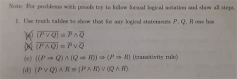Solved Note For Problems With Proofs Try To Follow Formal Chegg Com
