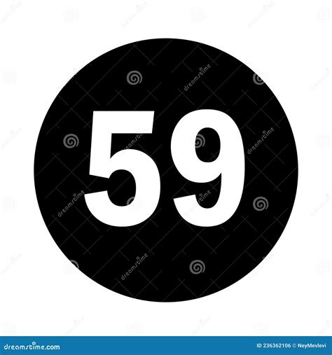 Number 59 Logo with Black Circle Background Stock Vector - Illustration ...