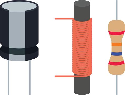 Capacitor Inductor And Resistor Electrical Illustration Icons 46631676