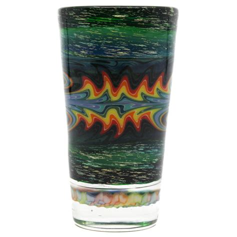 Green Dichro Rainbow Wig Wag Retti Bottom Double Shot Drinking Vessels