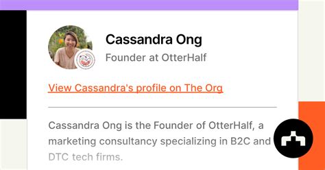 Cassandra Ong Founder At Otterhalf The Org