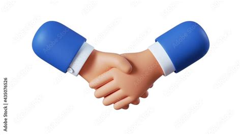 3d Cartoon Character Handshake Agreement Concept Animated Business