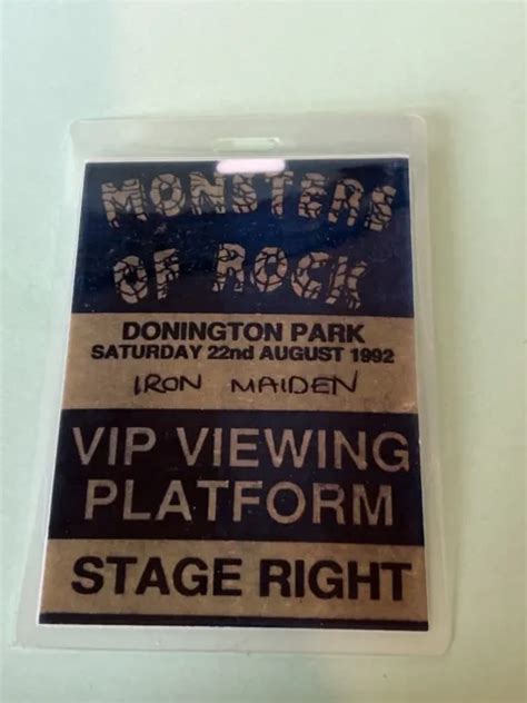 Iron Maiden Back Stage Pass Monsters Of Rock Donington Park Nothing On