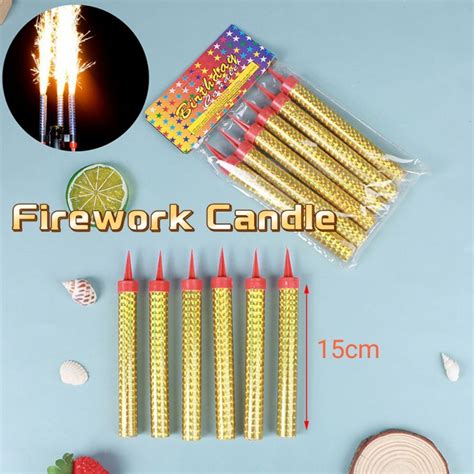 Mix Colour Firework Candle 15cm Lilin Bunga Api Gold Candle Party Birthday Celebration Sparkling