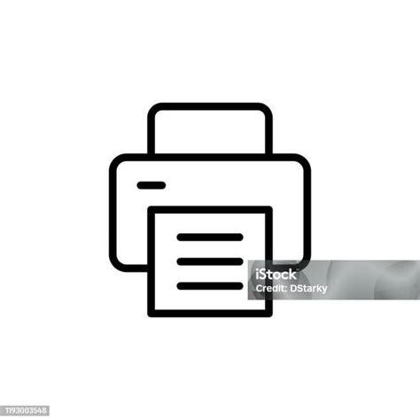 간단한 프린터 선 아이콘입니다 0명에 대한 스톡 벡터 아트 및 기타 이미지 0명 기계류 날씬한 Istock