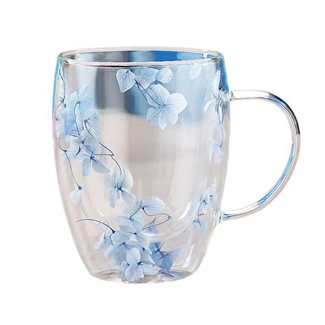 2025 Dried Flower Glass Cup Double Layer Glass Retains Heat Han T7n7