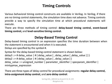 Concepts Of Behavioral Modelling In Verilog Hdl Ppt