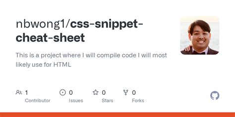 Github Nbwong Css Snippet Cheat Sheet This Is A Project Where I
