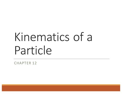 SOLUTION Chapter Kinematics Of A Particle Notes Studypool