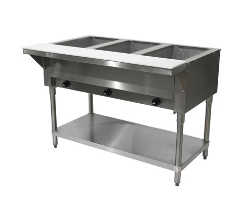 Advance Tabco Hf 3g Nat 47 18″ Hot Food Table W 3 Wells And Cutting