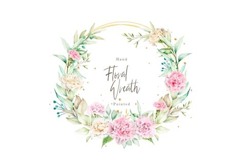 수채화 모란 꽃 화환 그림 무료 벡터