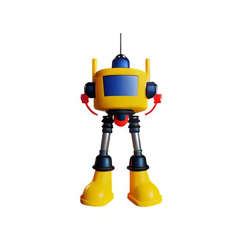 Robot D Rendering Icon Illustration PNG