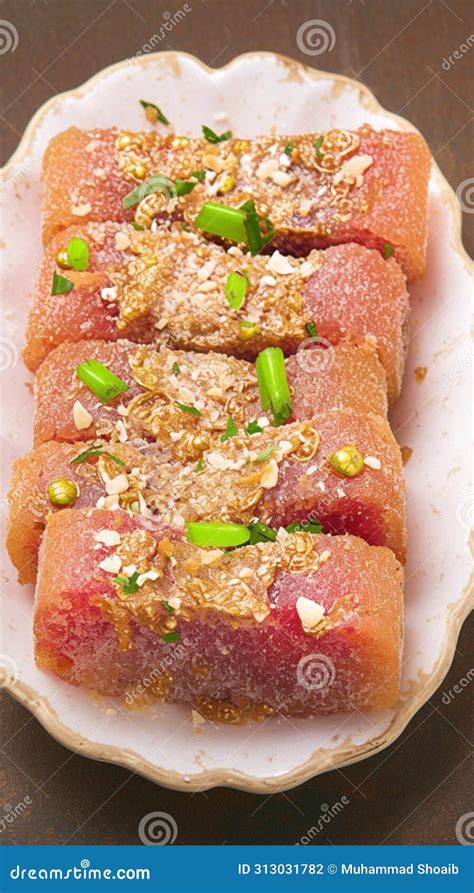 Gulab Halwa A Luscious Indian Sweet Bursting With Flavor Stock