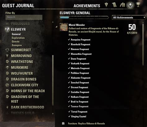Mural Mender Achievement Guide Elsweyr Elder Scrolls Online