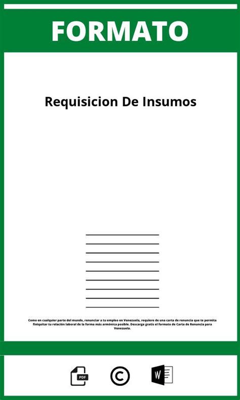 Formato De Requisición De Insumos 2025