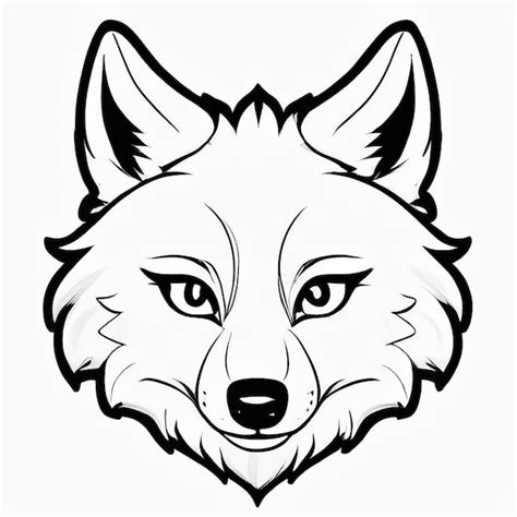 Wolf Outline Black And White Cute Coloring Book Premium Ai Generated