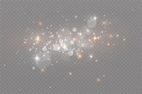 クリスマスライト効果輝く魔法のほこり粒子ほこりが火花を散らし金色の星が特別な光で輝きます お祝いのベクターアート素材や画像を多数ご用意