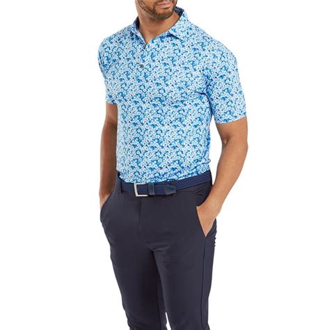 Footjoy Mens Primrose Print Lisle Polo Shirt Golfonline