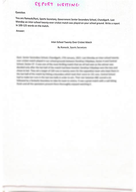 SOLUTION Report Writing Example Class 12 Studypool