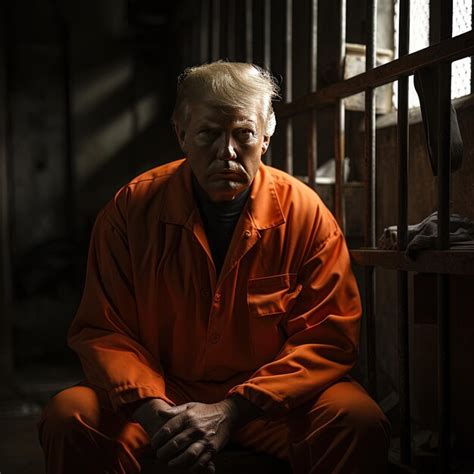 Premium Photo A Man In A Orange Jumpsuit Sits In A Jail Cell