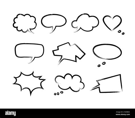 Grunge Graffiti Speech Bubbles Dialog Balloons Stock Vector Image