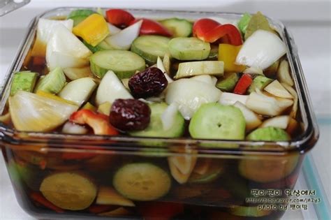 양파모둠장아찌 만드는 법~~장아찌 야채를 골고루 섞어 만들기~~