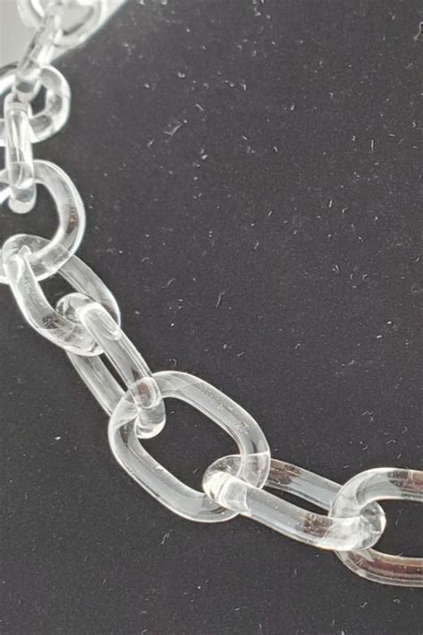 Handmade Lampwork Glass Chain Necklace Unique Glass Jewelry