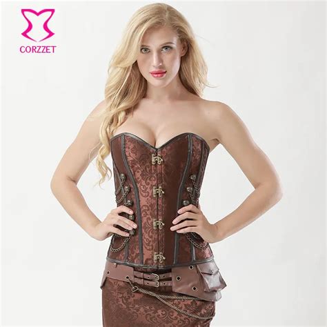 S XL Vintage Steampunk Corset Plus Size Corsets And Bustiers Gothic Clothing Corpetes E