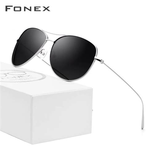 FONEX B титановые поляризованные солнцезащитные очки мужские эластичные ...