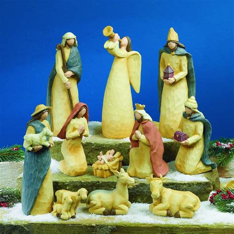 11 Piece Folk Art Nativity Set